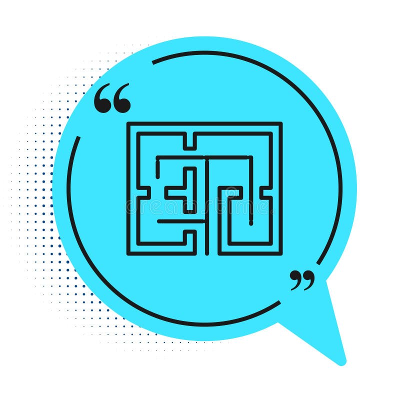 Black Line Evacuation Plan Icon Isolated on White Background. Fire ...