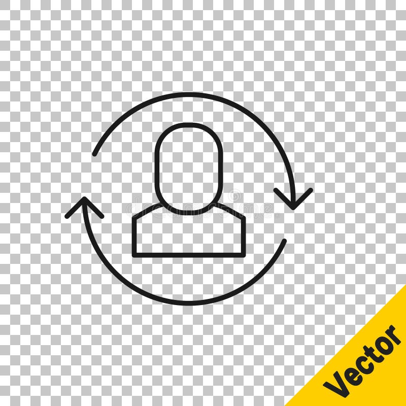 Black Line Exchange Work Icon Isolated on Transparent Background ... Black Line Exchange Work Icon Isolated on Transparent Background ...