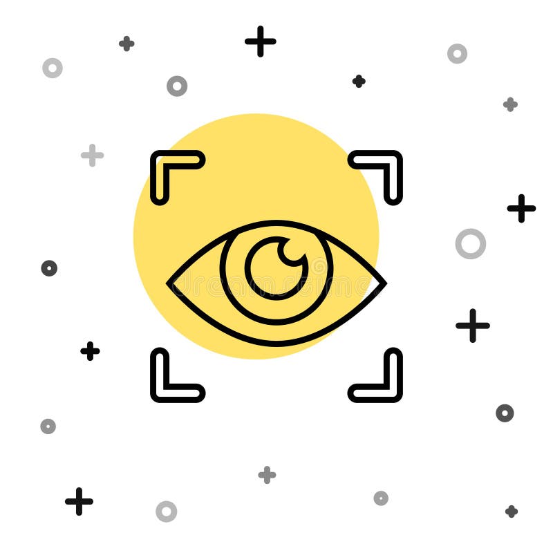 Black Eye Scan Icon Isolated on Yellow Background. Scanning Eye ... Black Eye Scan Icon Isolated on Yellow Background. Scanning Eye ...