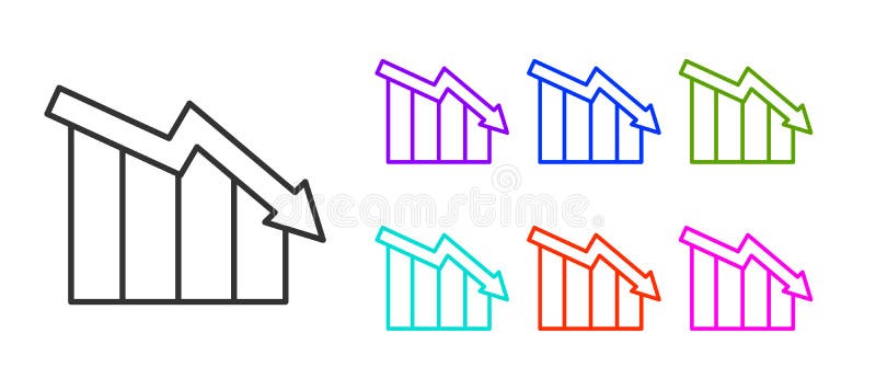 Decrease Colorful Stick Diagram II Stock Vector - Illustration of class, bank: 16483855