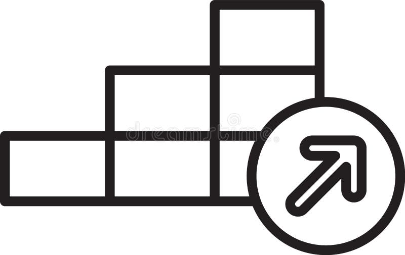 Black Line Financial Growth Icon Isolated on White Background ... Black Line Financial Growth Icon Isolated on White Background ...