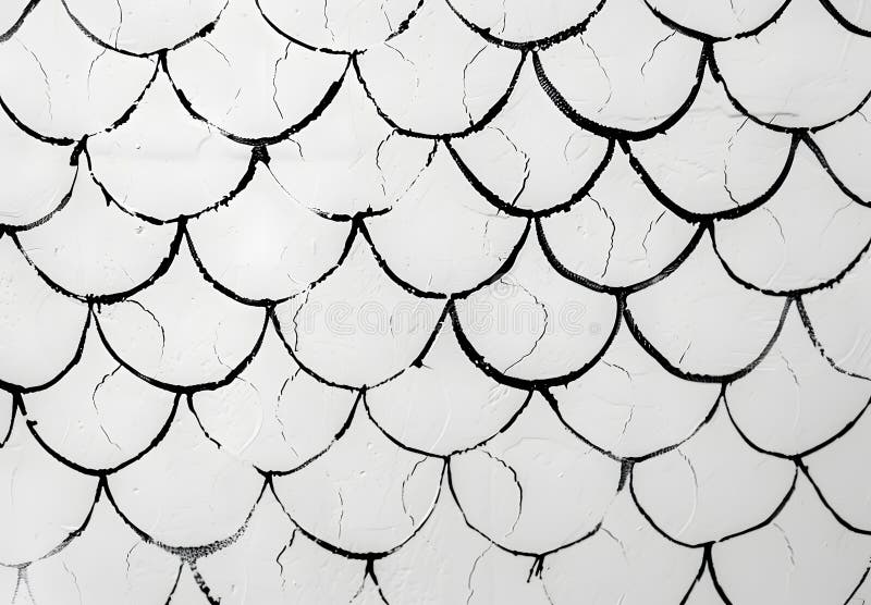 Black Line Fish Scale Pattern on White Wall Stock Illustration ...