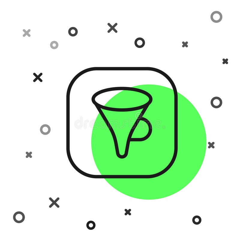 Black Funnel or Filter Icon Isolated on Transparent Background. Vector ...