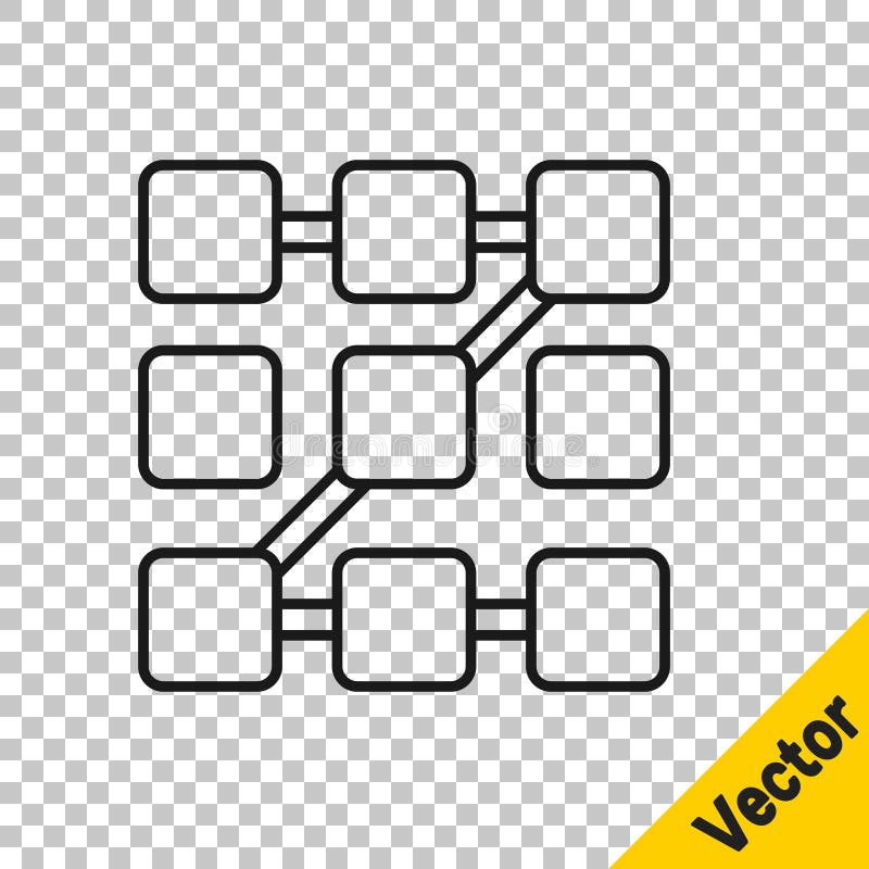 Black Line Graphic Password Protection and Safety Access Icon Isolated ...