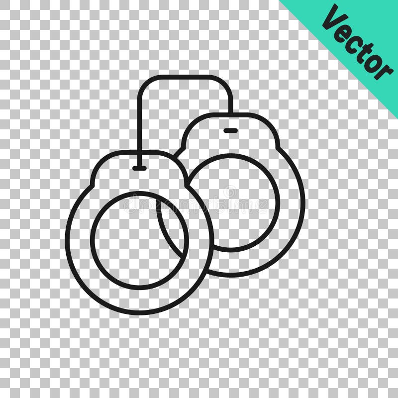 Line Handcuffs Icon Isolated Seamless Pattern on Black Background ...