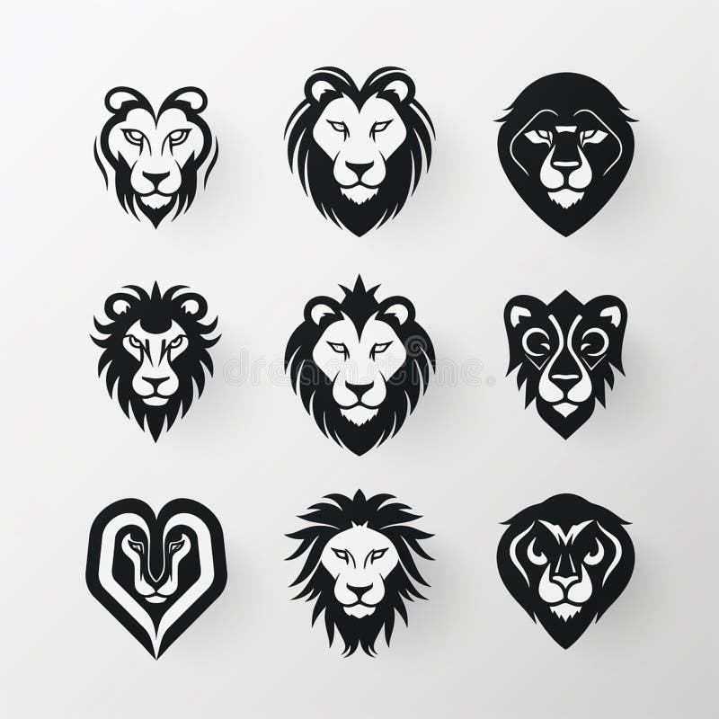 Black Line Head Icons Vector Illustration Stock Illustration ...