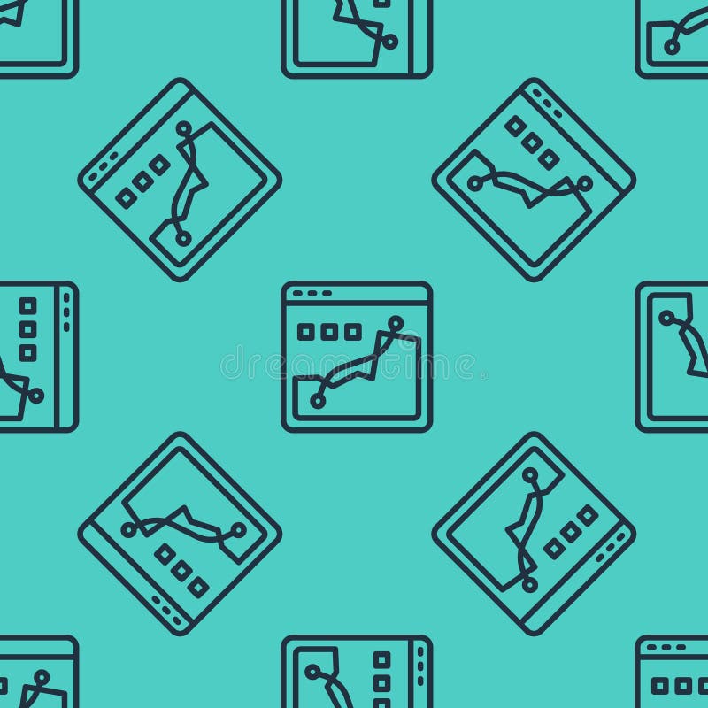 Black Line Histogram Graph Photography Icon Isolated Seamless Pattern ...