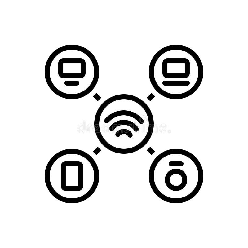 Black Line Icon for Accessing, Penetration and Entry Stock Illustration ...