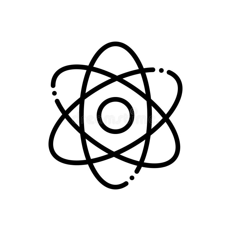 Black Line Icon for Atomizing, Molecules and Quantum Stock Vector ...