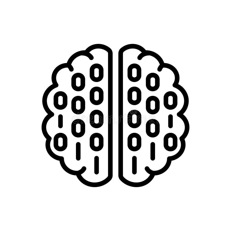 Binary Mind Icon in Filled, Thin Line, Outline and Stroke Style. Vector ...
