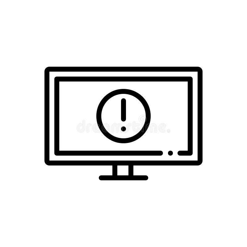 Black Line Icon for Bluescreen, Error and Software Stock Vector ...