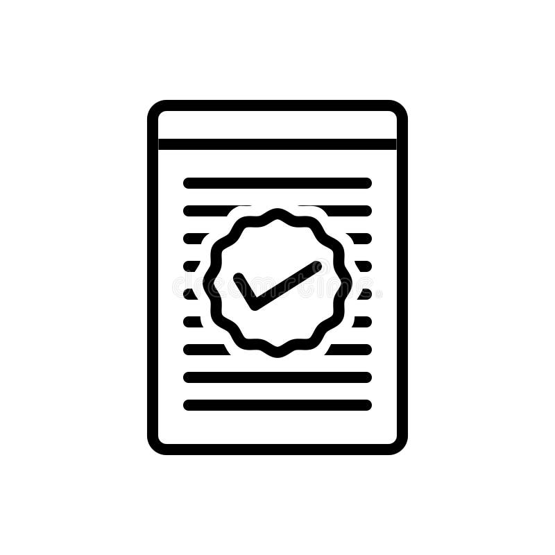 Black Line Icon for Checked, Checklist and Report Stock Vector ...