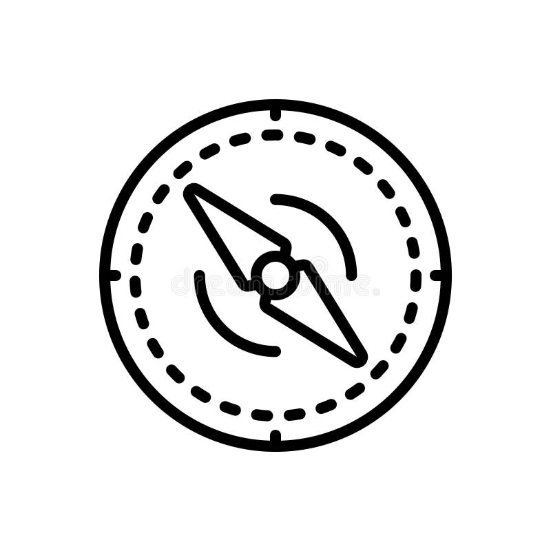 Black Line Icon for Compass, Explore and Instrument Stock Vector ...