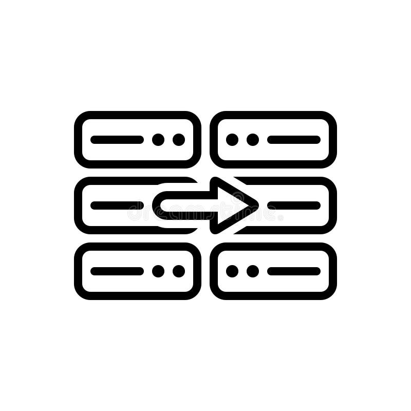 Black Line Icon for Copy Server, Duplicate and Database Stock ...