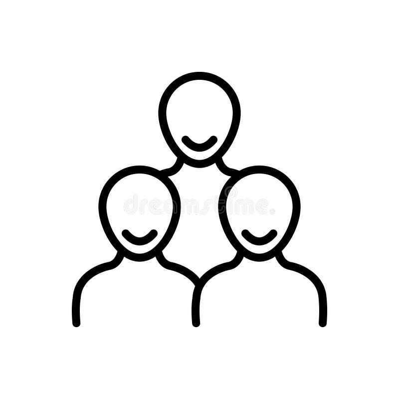 Black Line Icon for Customers, Clients and People Stock Illustration ...