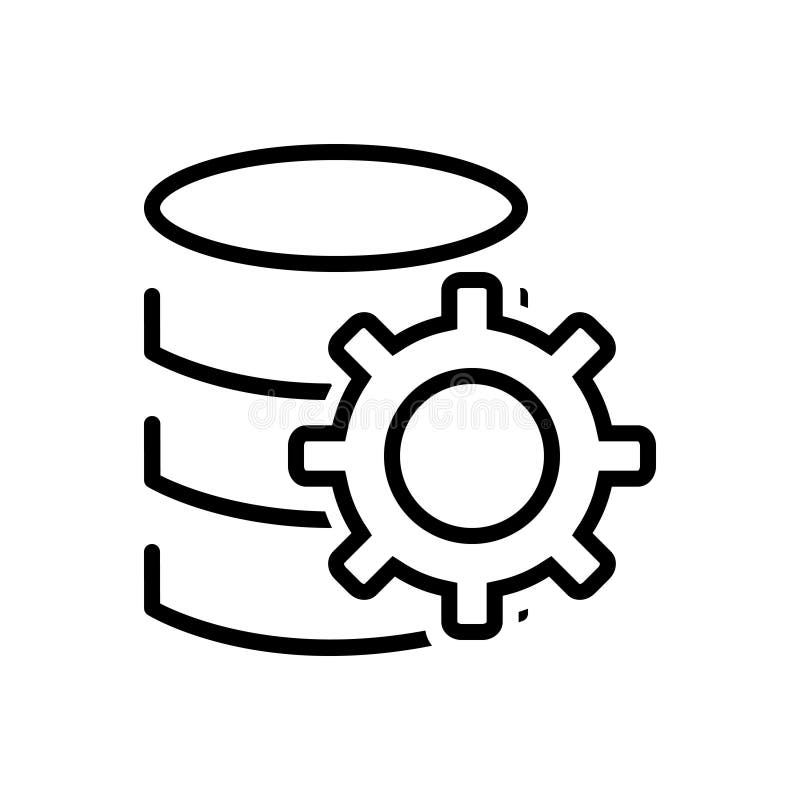 Black Line Icon For Data Setting Database And Server Stock Vector Illustration Of Vector