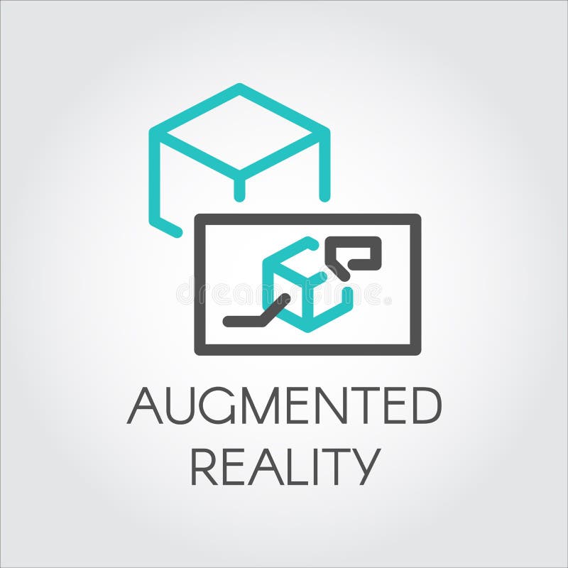 Logo of Device Virtual AR Projection. Black Flat Icon of Digital AR ...