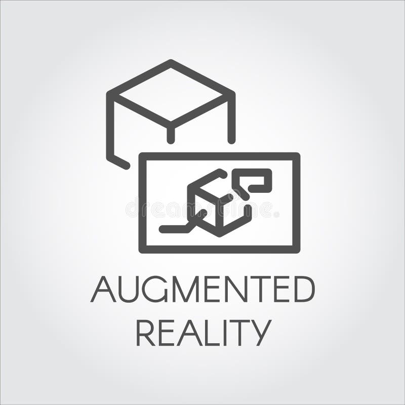 Black Line Icon Device Virtual Augmented Reality Digital AR Technology ...