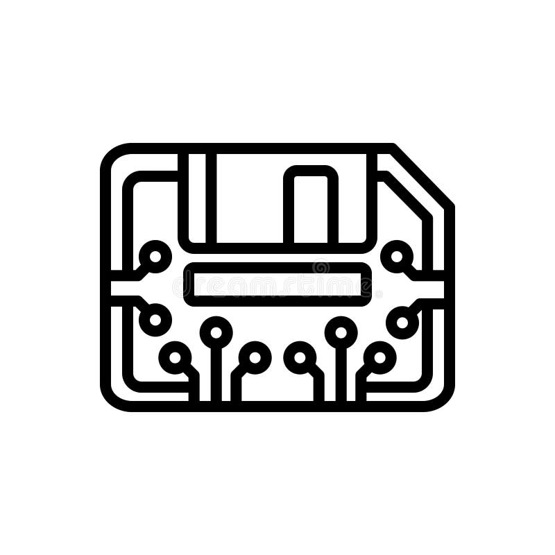 Black Line Icon for Disk, Floppy and Drive Stock Vector - Illustration ...