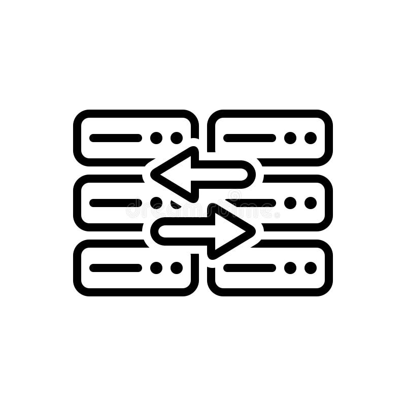 Black Line Icon for Exchange, Database and Server Stock Illustration ...