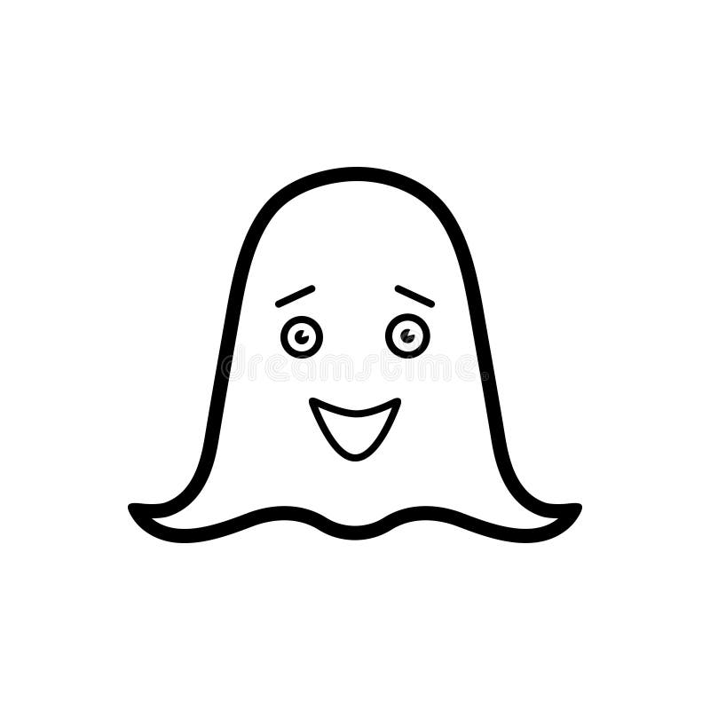 Black Line Icon for Ghost, Horror and Cartoon Stock Vector ...