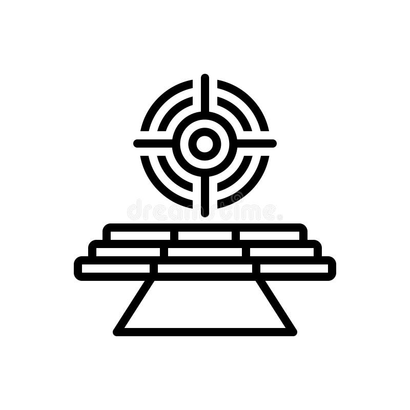 Black Line Icon for Goal, Desired Result and Target Stock Illustration ...