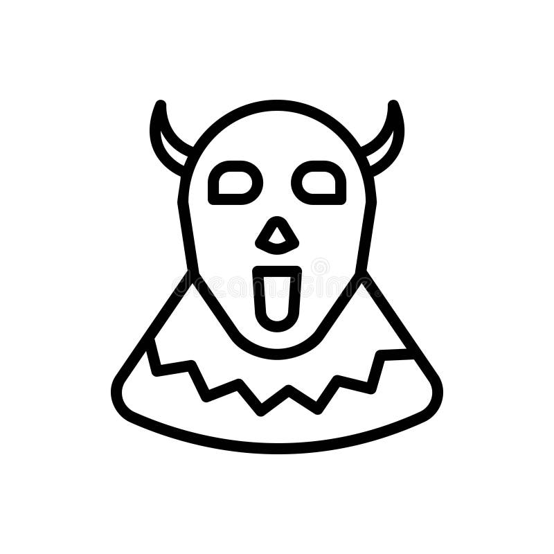 Black Line Icon for Horror, Devil and Terror Stock Vector ...