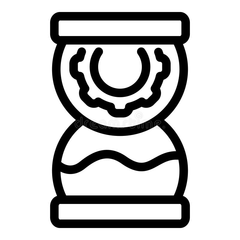 Black Line Icon of Hourglass Stock Vector - Illustration of symbol ...