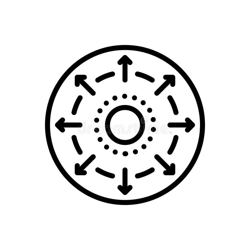 Black Line Icon for Large, Great and Huge Stock Vector - Illustration ...