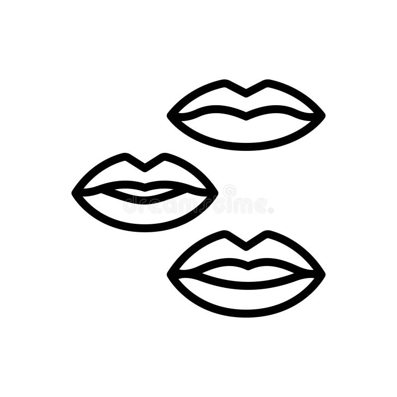 Mix Icon For Lips Kiss And Body Parts Stock Vector Illustration Of