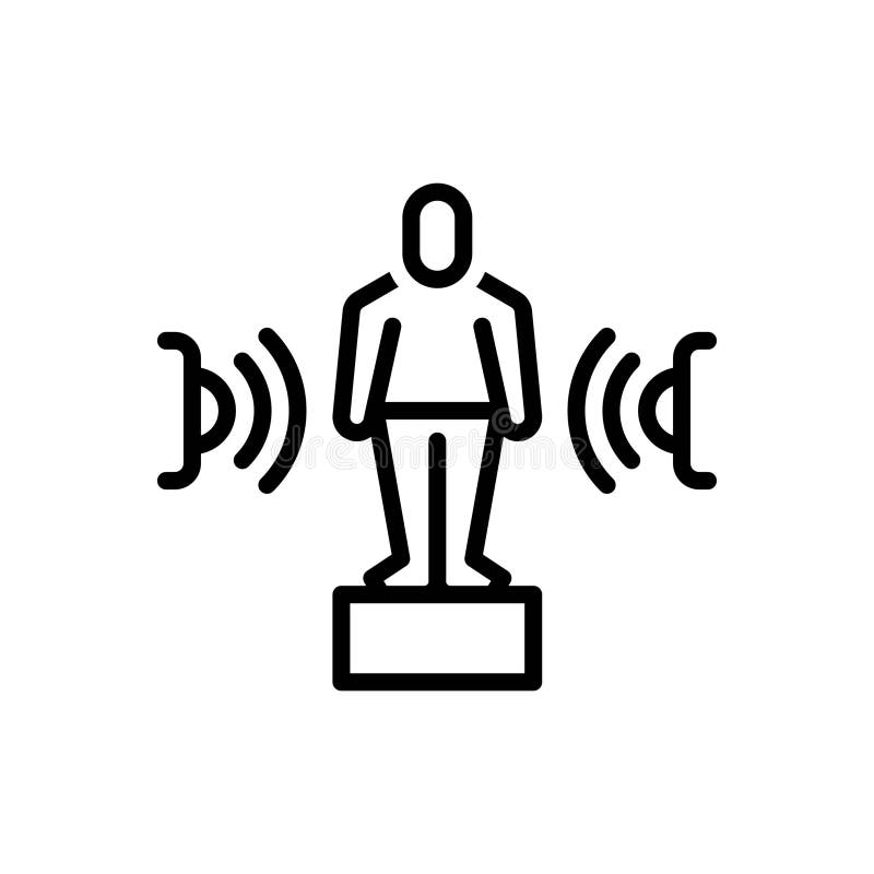 Black Line Icon for Motion Detector, Motion and Safety Stock Vector ...