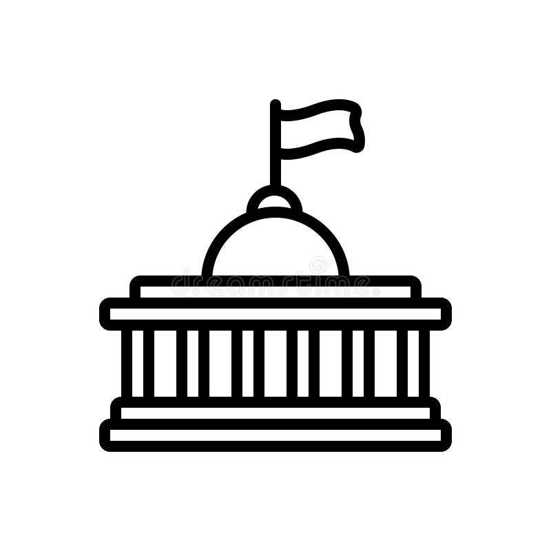 Black Line Icon for Nation, Democracy and Monarchy Stock Vector ...