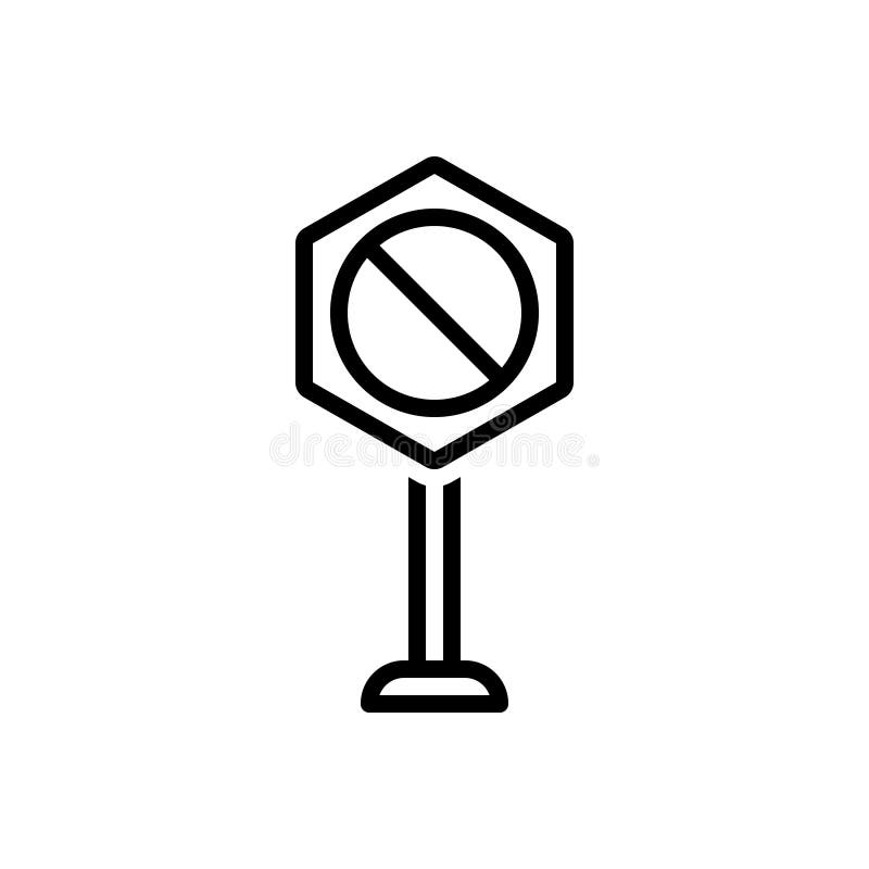 Black Line Icon for Neither, Forbidden and Sign Stock Vector ...