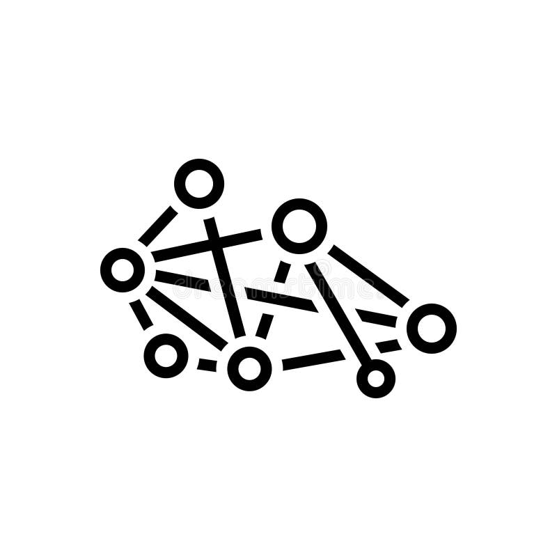 Black Line Icon for Network, Mess and Networking Stock Vector ...