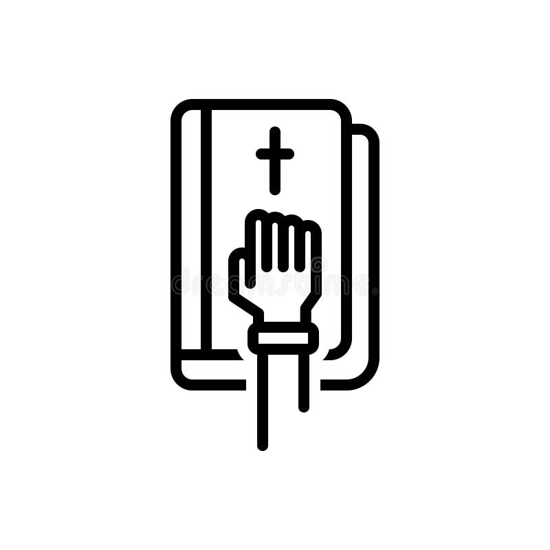 Black Line Icon for Pledge, Promise and Resolution Stock Illustration ... Black Line Icon for Pledge, Promise and Resolution Stock Illustration ...