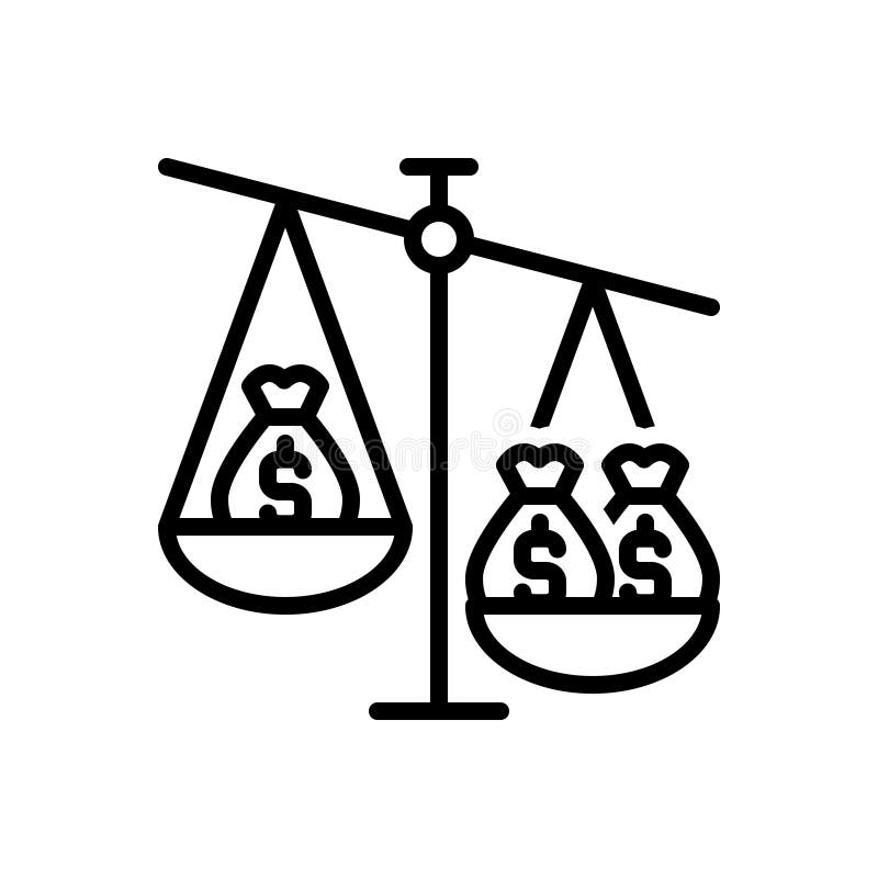 Black Line Icon for Ratio, Proportion and Comparative Stock Vector ...