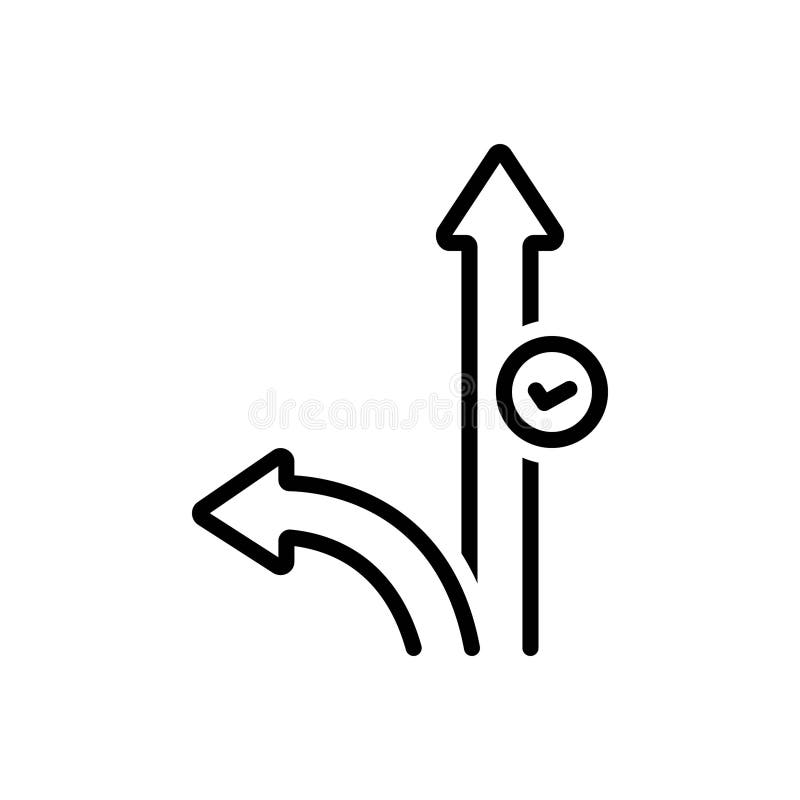 Black Line Icon for Right, Path and Choice Stock Vector - Illustration ...