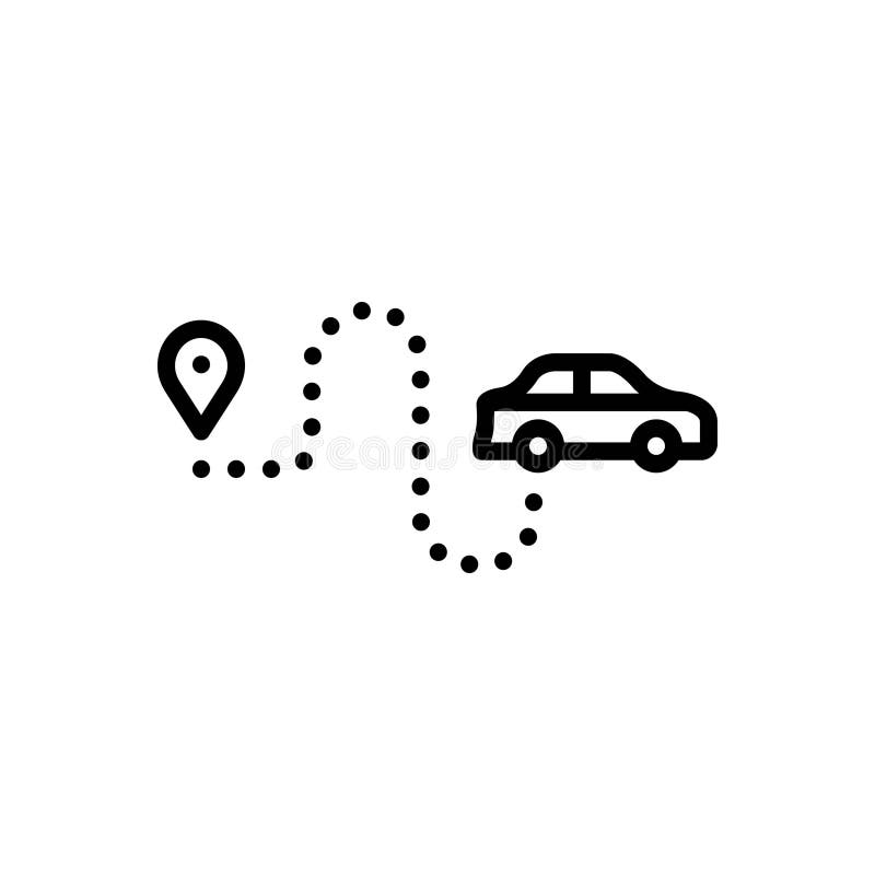 Black Line Icon for Route, Gps and Location Stock Vector - Illustration ...