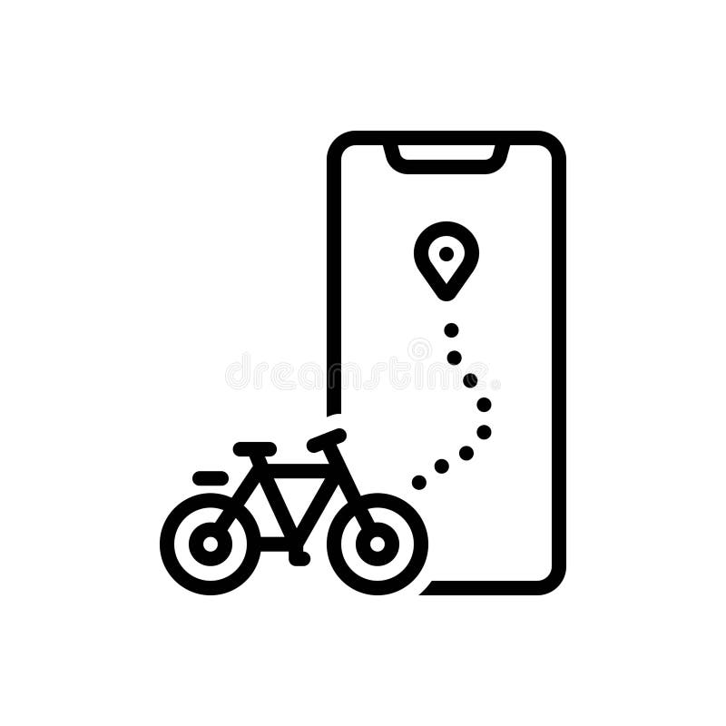Black Line Icon for Route, Path and Distance Stock Vector ...