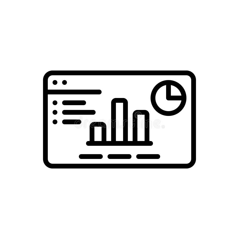 Black Line Icon for Slides, Graph and Chart Stock Vector - Illustration ...