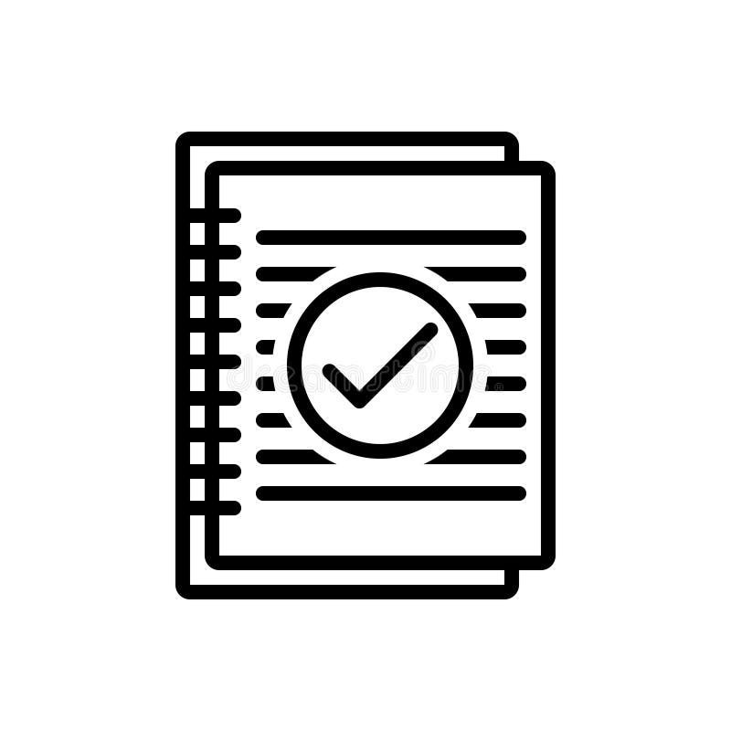 Black Line Icon for Summary, Resume and Application Stock Vector ...