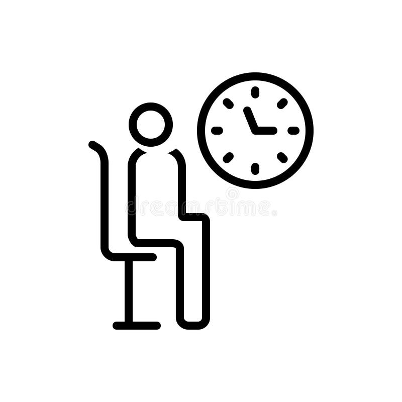 Black Line Icon for Wait, Expectation and Delay Stock Vector ...