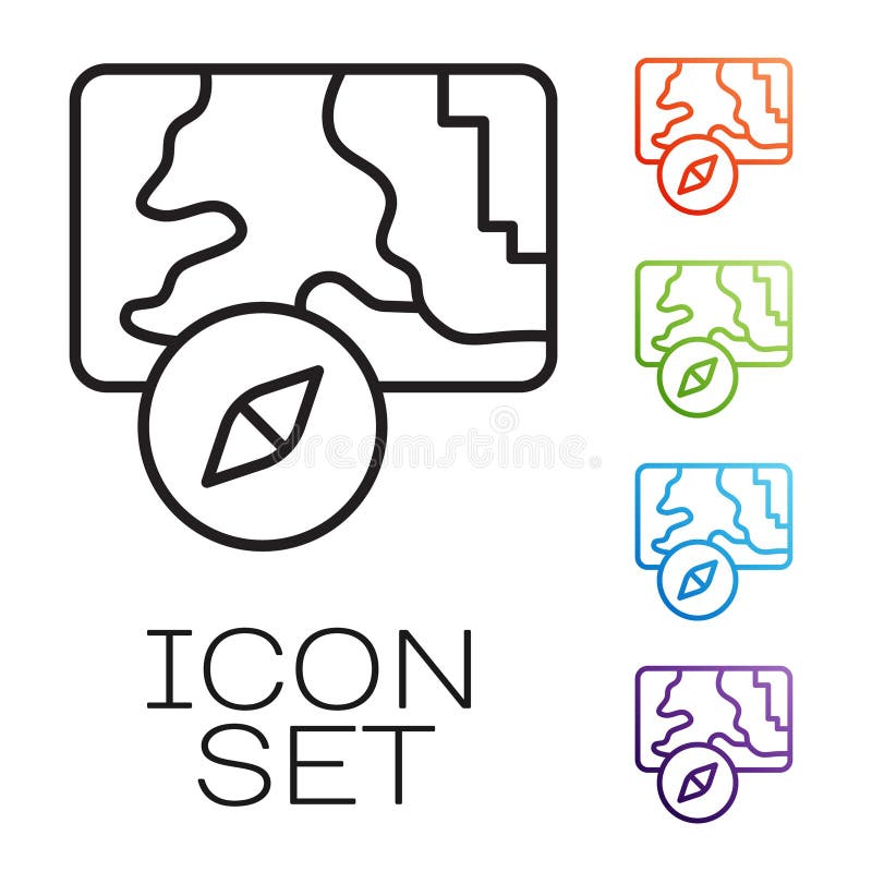 Black Line Infographic of City Map Navigation Icon Isolated on White ...