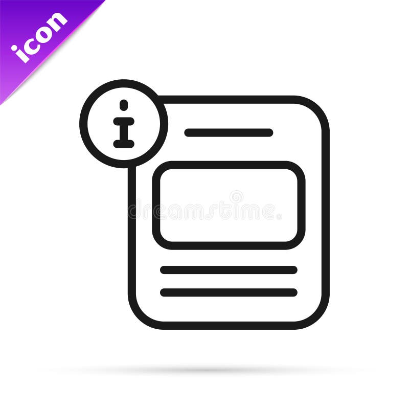 Black Line Information Icon Isolated on White Background. Vector Stock ...