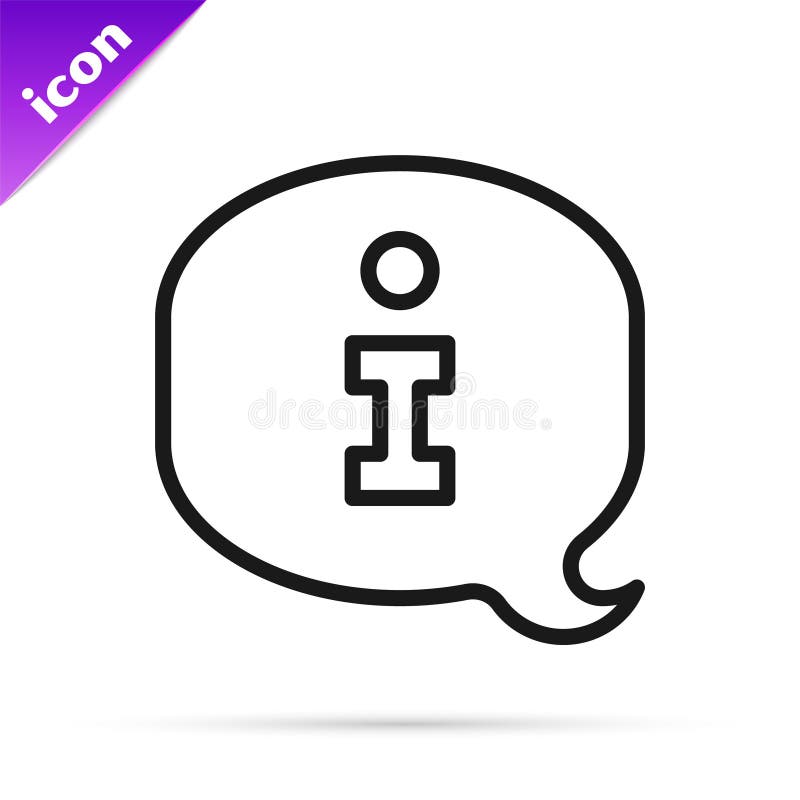 Black Line Information Icon Isolated on White Background. Vector Stock ...