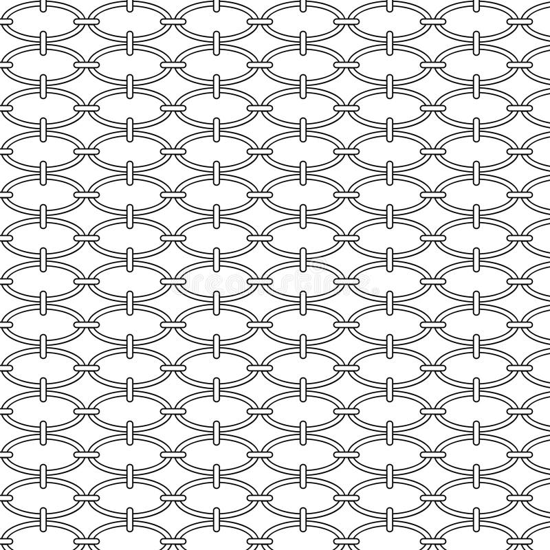 Black Line Interlocking Mod Ovals Vector Seamless Background Pattern ...