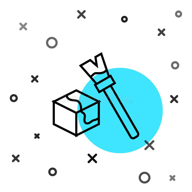 Black Line Isometric Cube Icon Isolated on White Background. Geometric ...