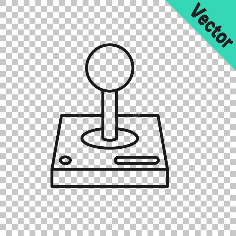 Black Line Joystick for Arcade Machine Icon Isolated on Transparent ...