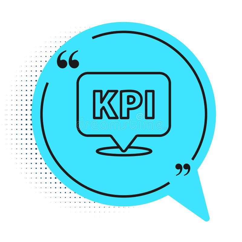 Blue KPI - Key Performance Indicator Icon Isolated on White Background ... Blue KPI - Key Performance Indicator Icon Isolated on White Background ...