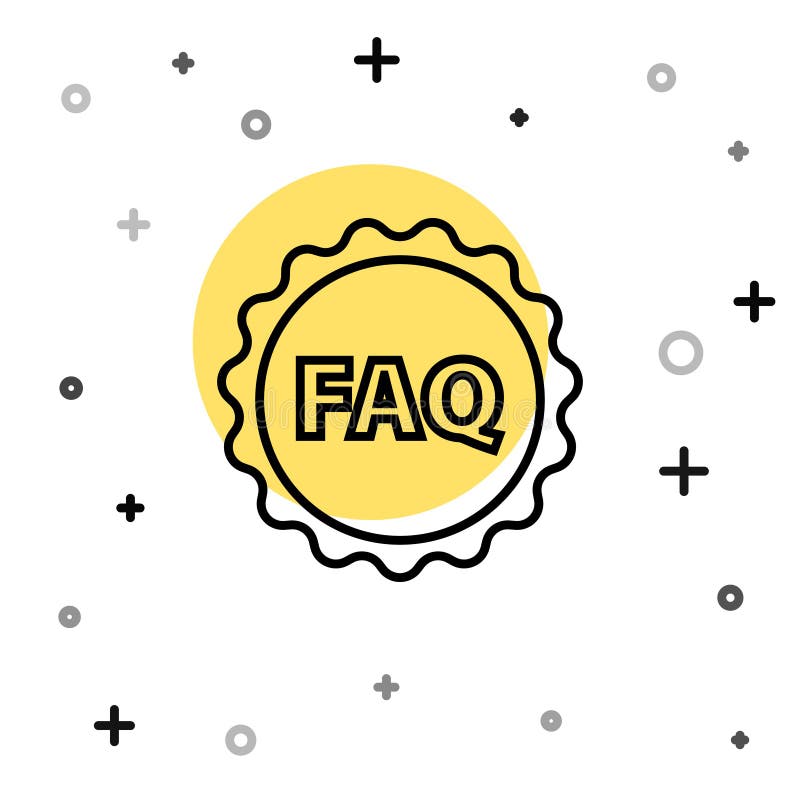 Black Line Label with Text FAQ Information Icon Isolated on White ...